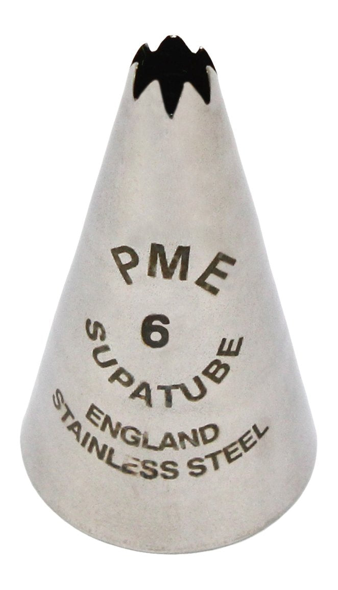 Pme, Decorating Tip, No. 6 Seamless Stainless Steel Medium Star Supatu ...