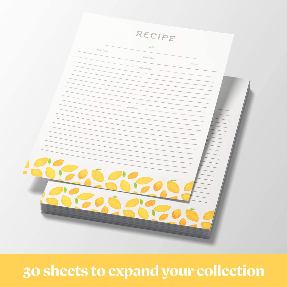 Jot & Mark Recipe Card Paper Full Page 8.5x11 with Crystal Clear Page ...