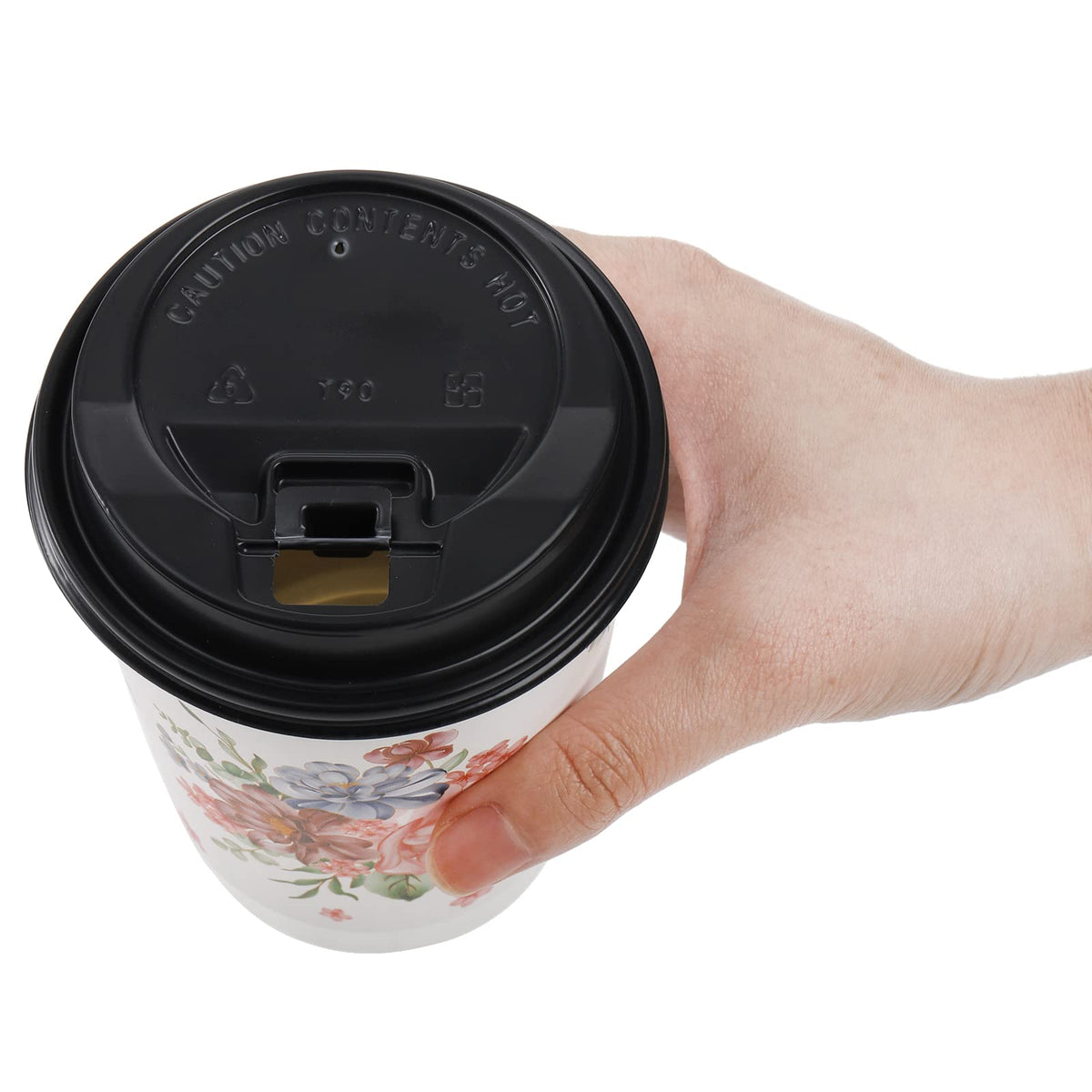 Lyellfe 80 Pack Disposable Coffee Cups With 100 Lids, 12 Oz To Go Coff ...
