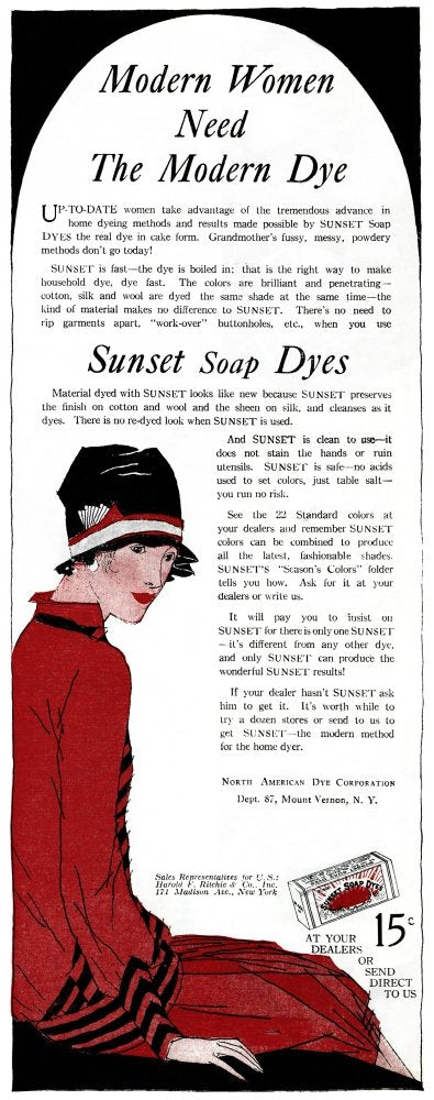 Ad Sunset Soap Dyes 1927 Namerican Advertisement For Sunset Soap Dyes ...