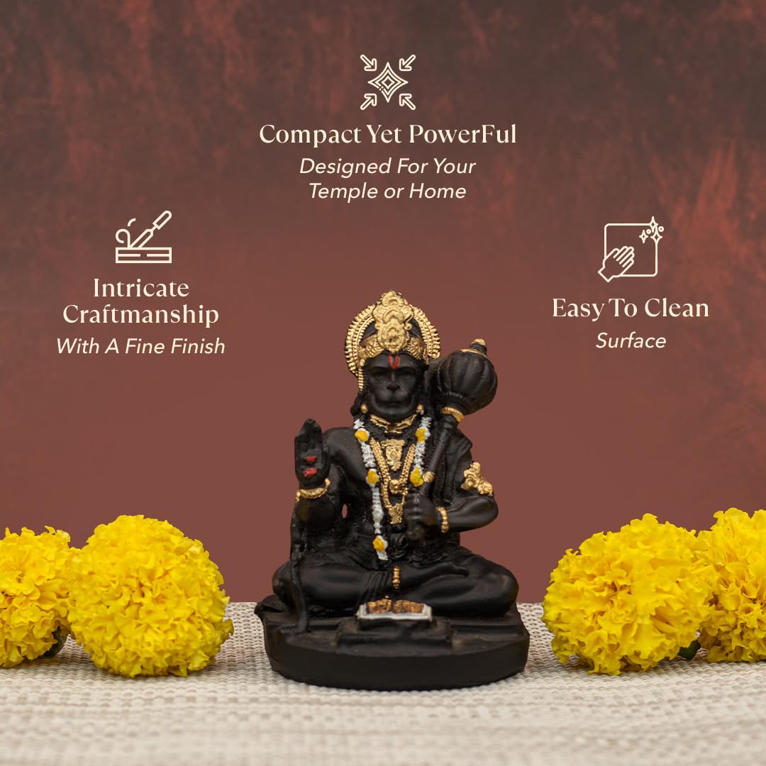Astrotalk Resin Hanuman Idol in Sitting Posture | Compact Hanuman Murti ...