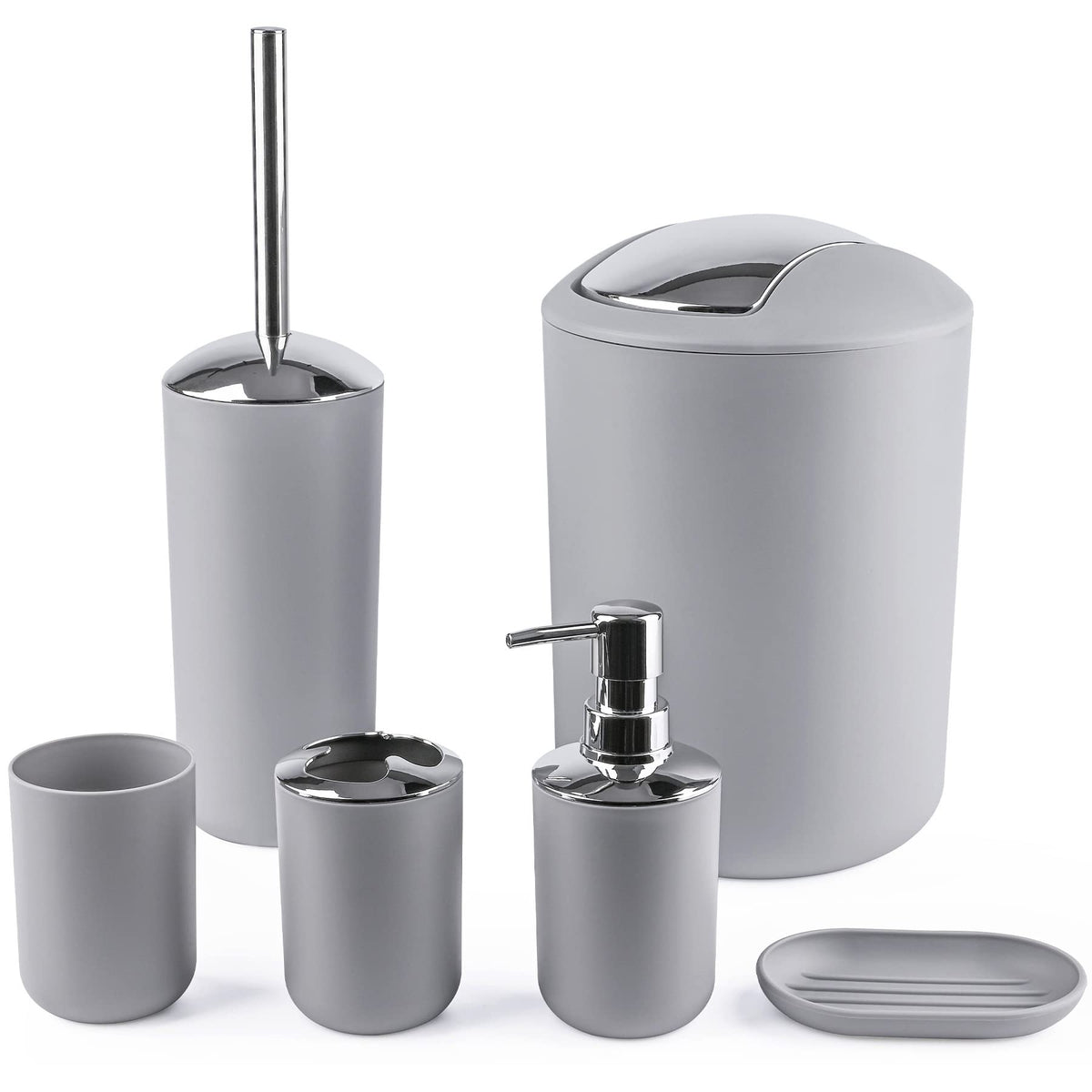 Papillon Bathroom Accessories - 6 Piece Plastic Gift Toothbrush Holder ...
