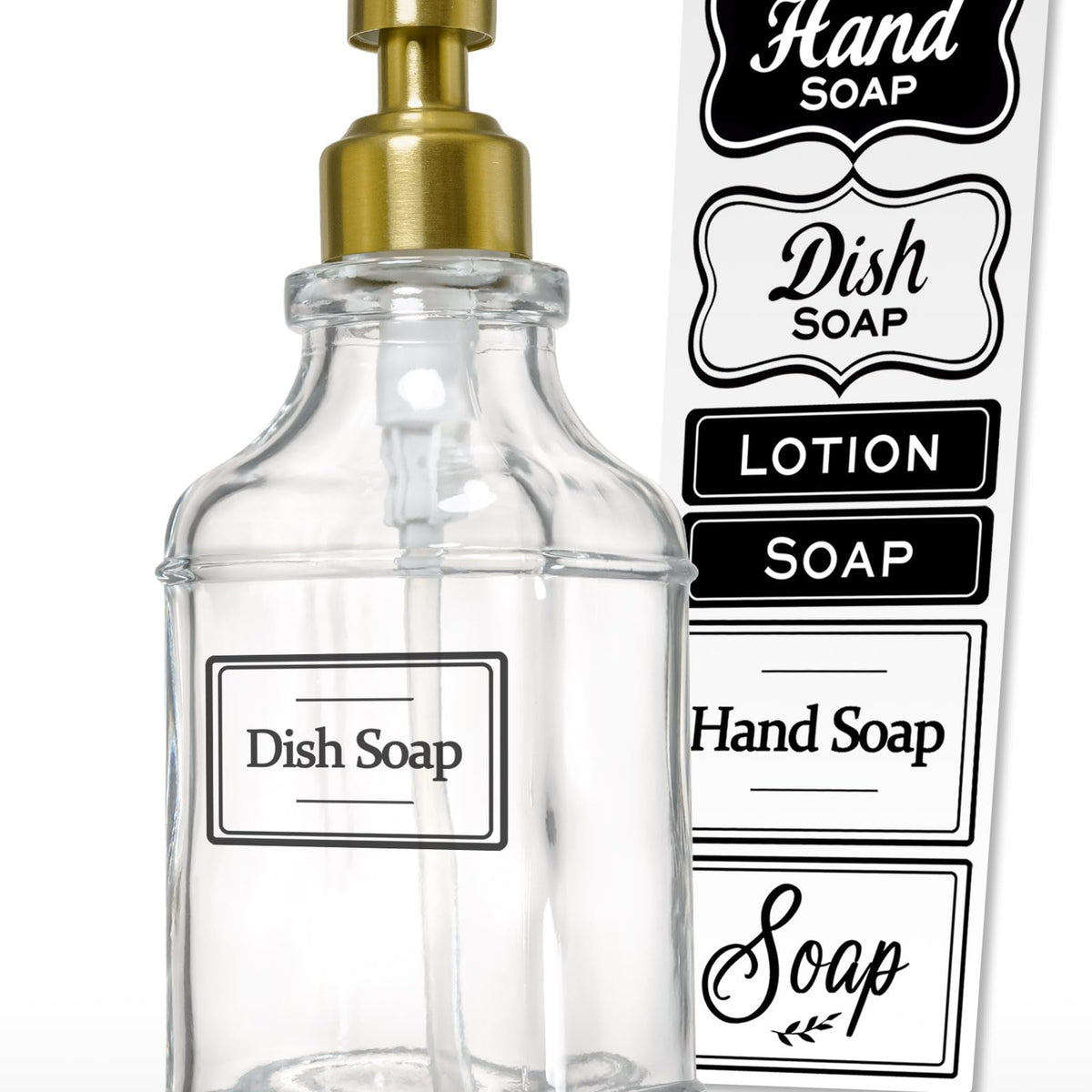 Jasai Antique Square Glass Soap Dispenser With Golden Rust Proof Pump ...