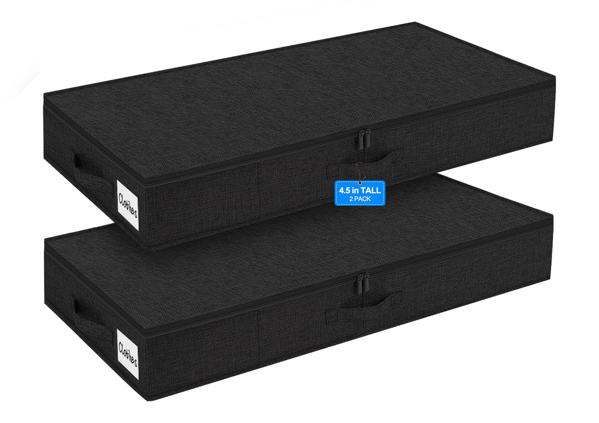 punemi Under Bed Storage Containers, 4.5 Inches Tall Low Profile Under ...