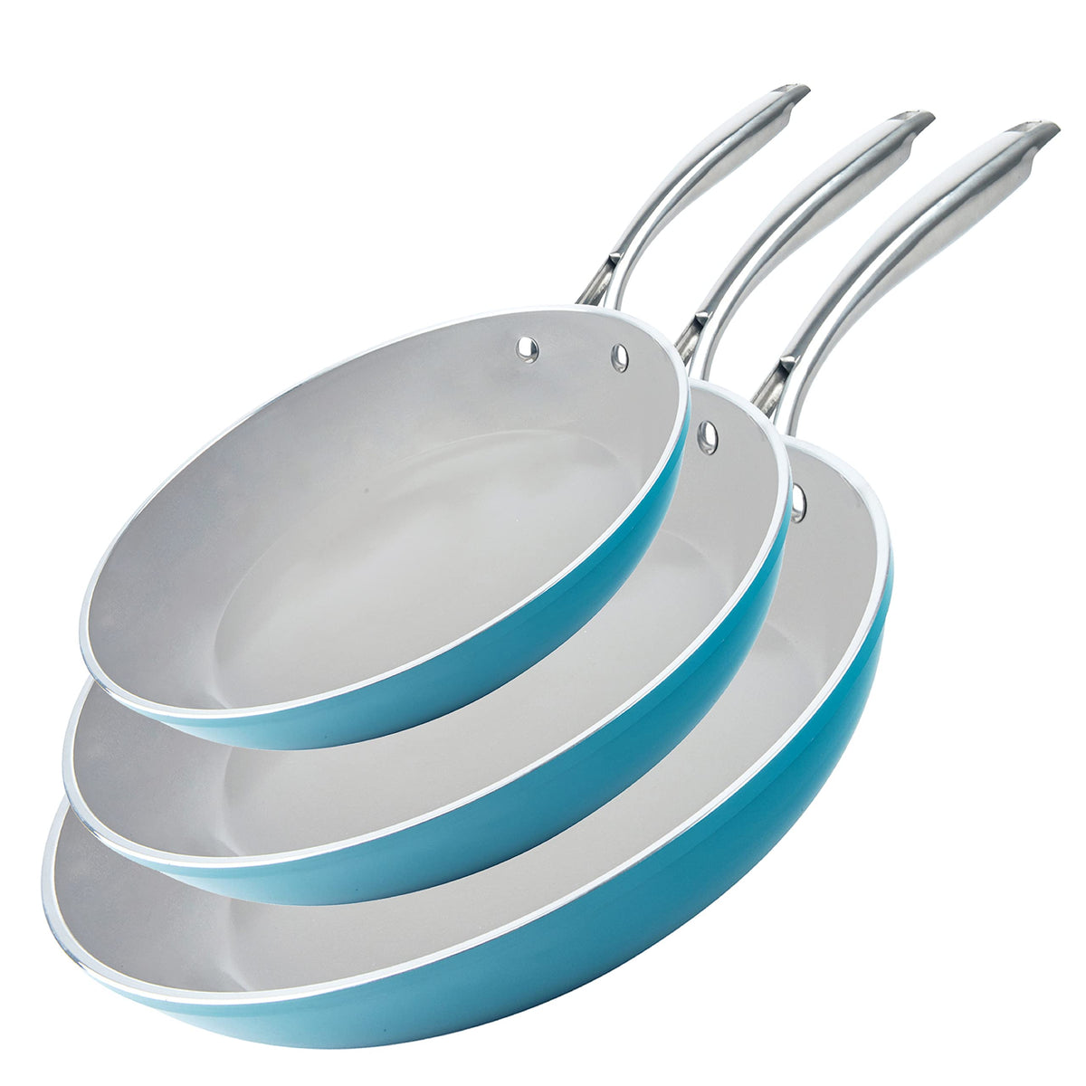 GOTHAM STEEL Ocean Cookware, 3 Piece Set, Aqua Blue – Homenkitchenshop