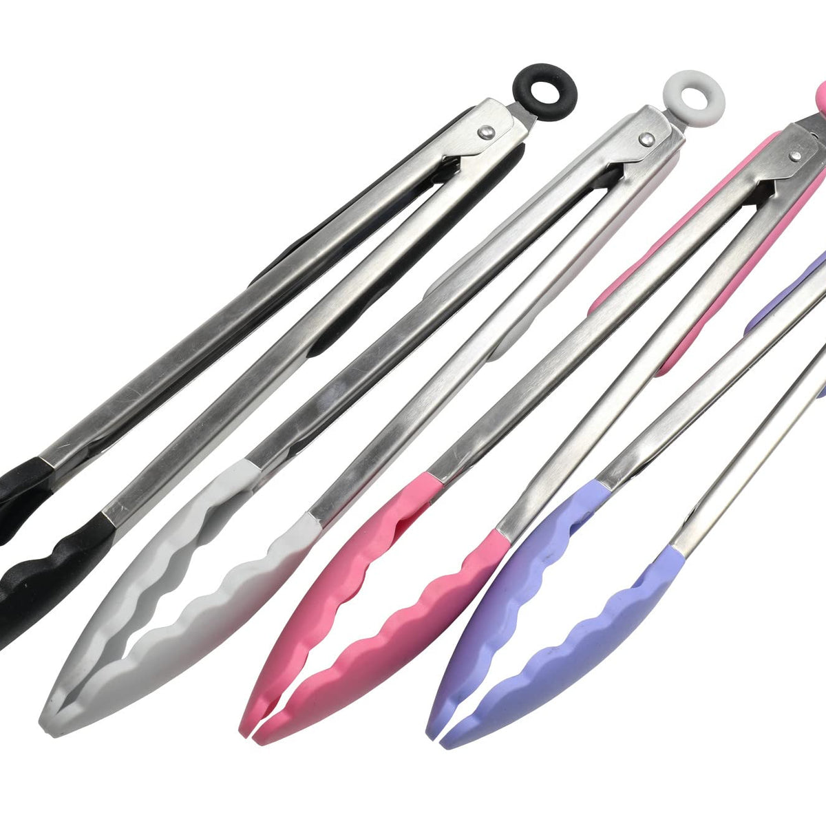 Chef Craft Premium Silicone Cooking Tongs, 12 Inch, Pastel Blue ...