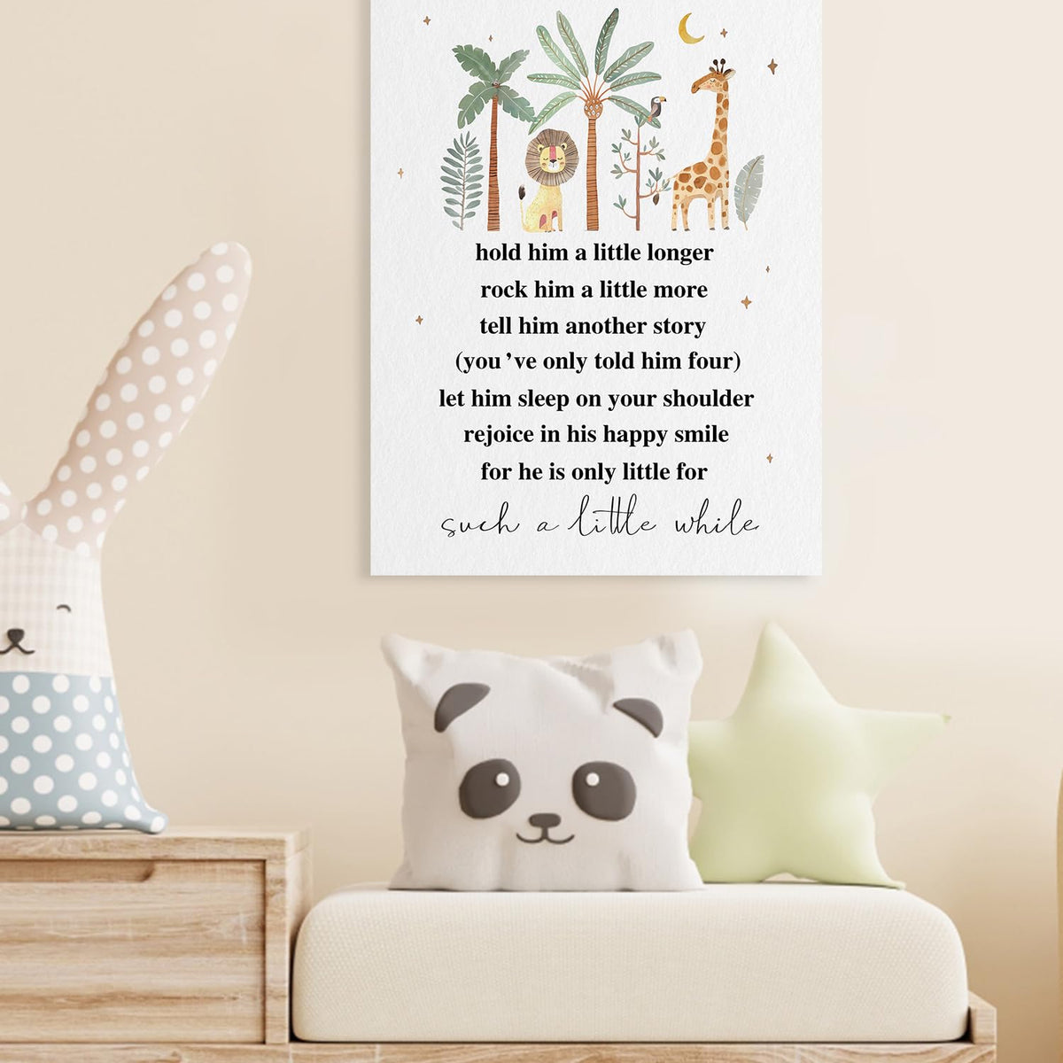 Hold Him A Little Longer Quotes Kids Wall Art: Safari Nursery Wall Dec ...