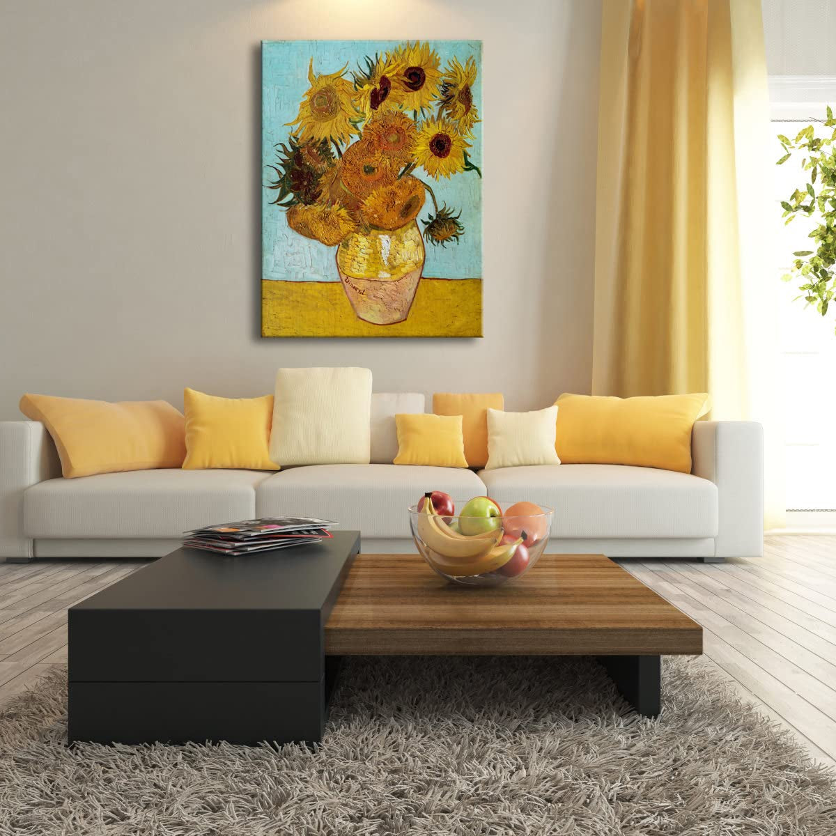 Wieco Art Large Canvas Wall Art Sunflower By Vincent Van Gogh Oil Pain ...