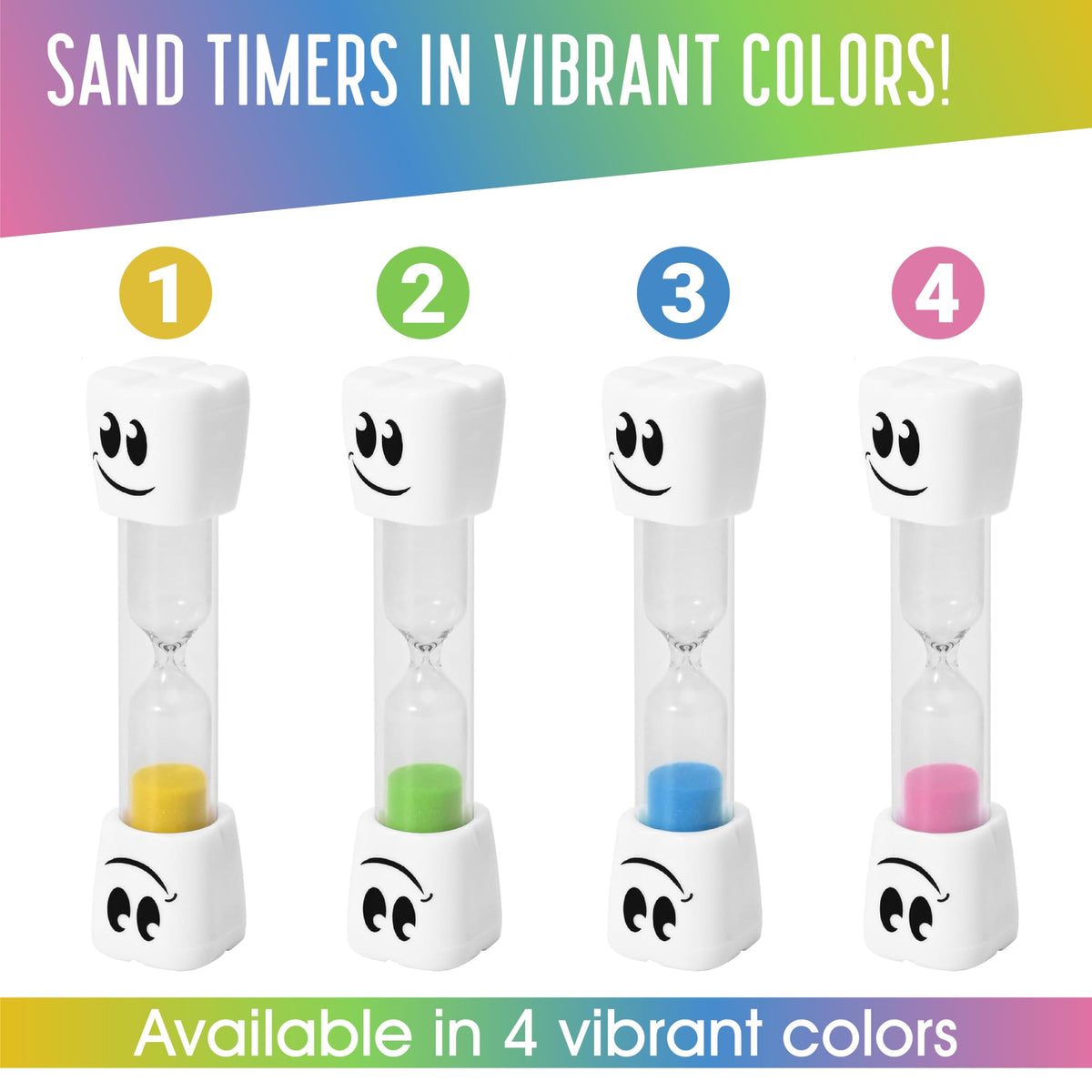 Teaherfav 2 Minute Toothbrush Sand Timer For Kids -Set Of 4 Small Blue ...