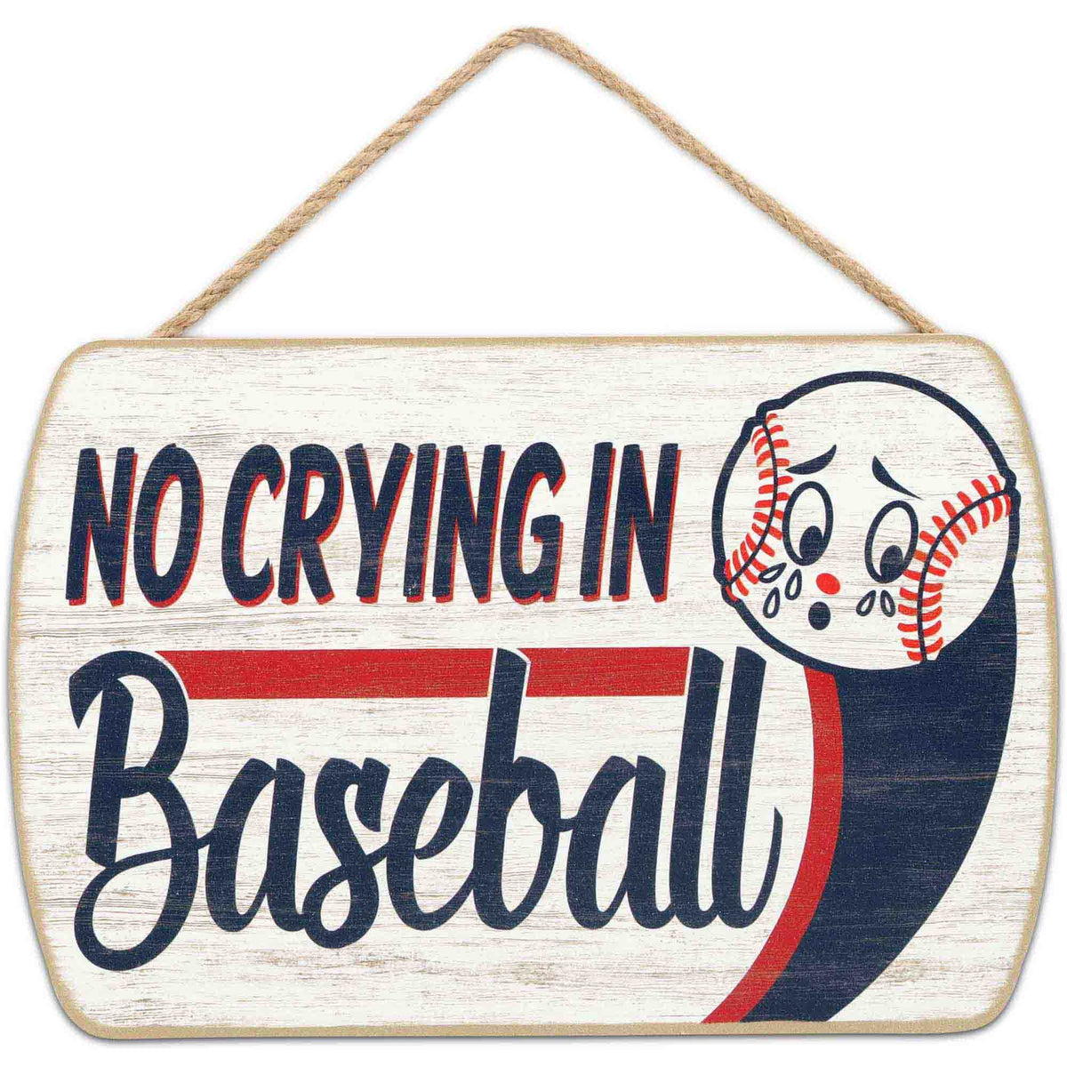 No Crying In Baseball Hanging Wood Wall Decor - Vintage Baseball Sign ...