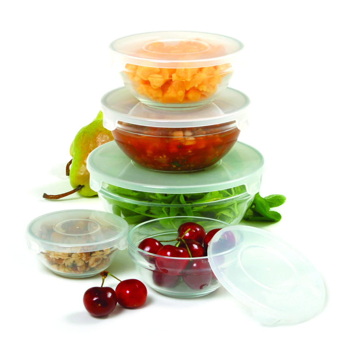 Norpro 10-Piece Nesting Glass Mixing/Storage Bowls with Lids ...