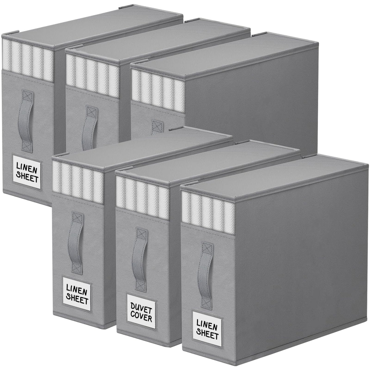 StorageTastic 6 Pack Bed Sheet Closet Organizers and Storage,Sturdy Fo ...