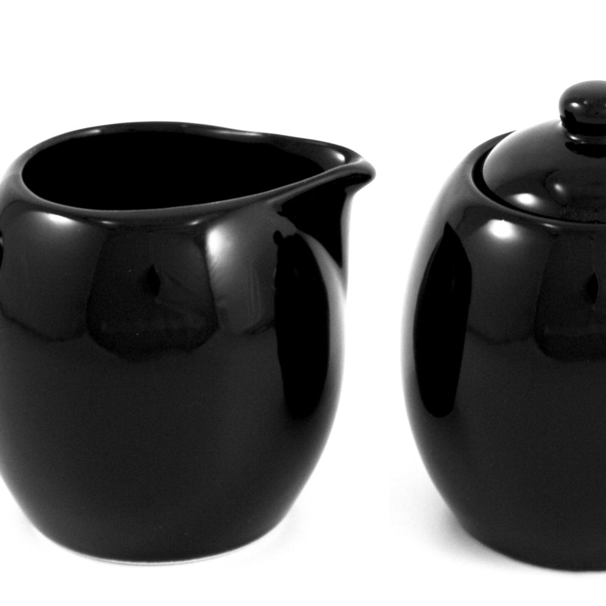 Black Ceramic Two Piece Creamer & Sugar Service Set – Homenkitchenshop