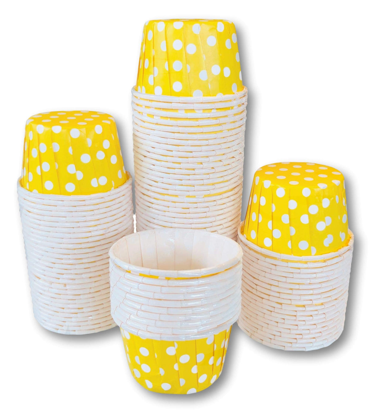 Bulk Mini Candy Nut Paper Cups - Mini Baking Liners - Yellow White Pol ...