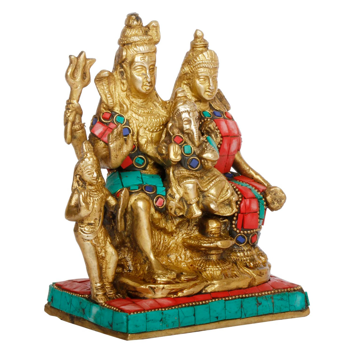 Artvarko Brass Shiv Family Shiva Parvati Ganesh And Kartikeya Shiv Par ...