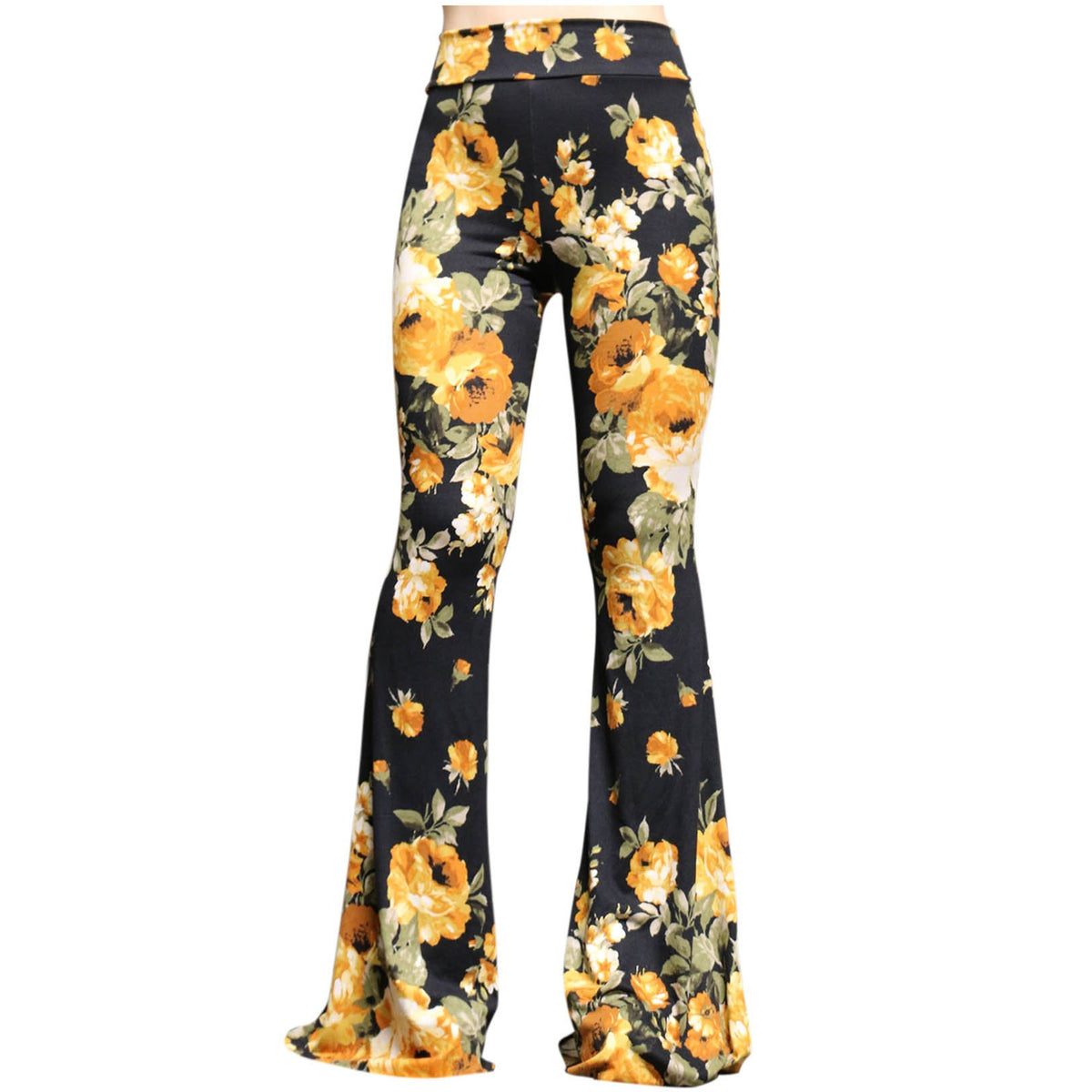 Shopmytrend Smt Womens High Waist Wide Leg Long Bell Bottom Yoga Pants ...
