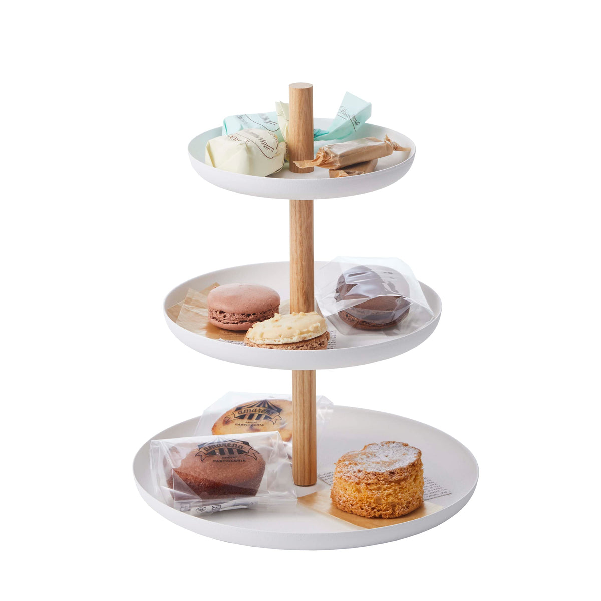 Yamazaki Home 3-Tier Food Serving Stand - Appetizer & Dessert Tray Par ...