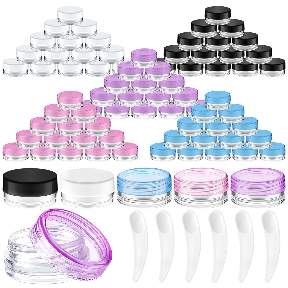 Jinei 500 Pieces 3g Sample Containers with Lids Small Sample Jars Empt ...