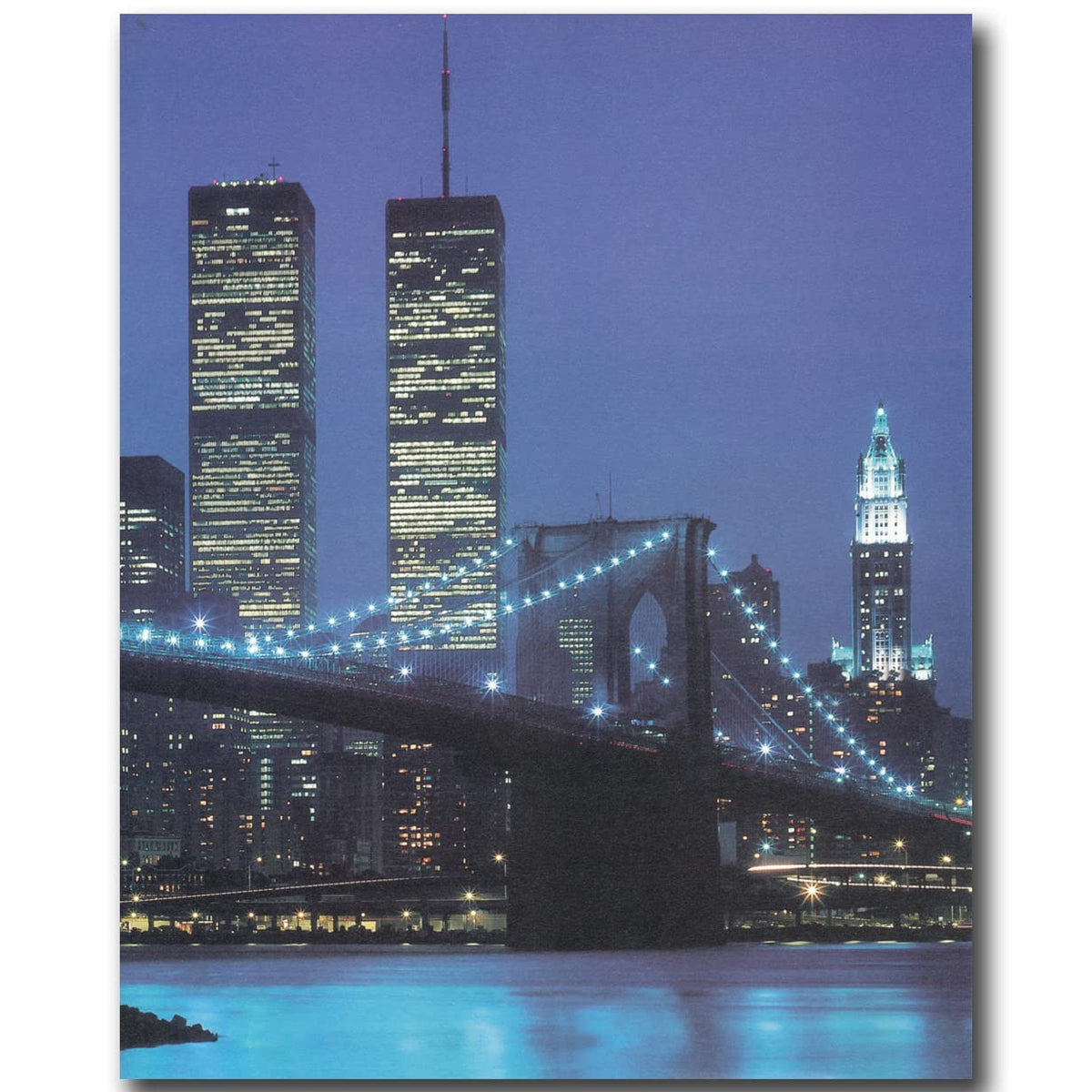 New York City Twin Towers Never Forget Evening Skyline Pre-09/11/01 Wa ...