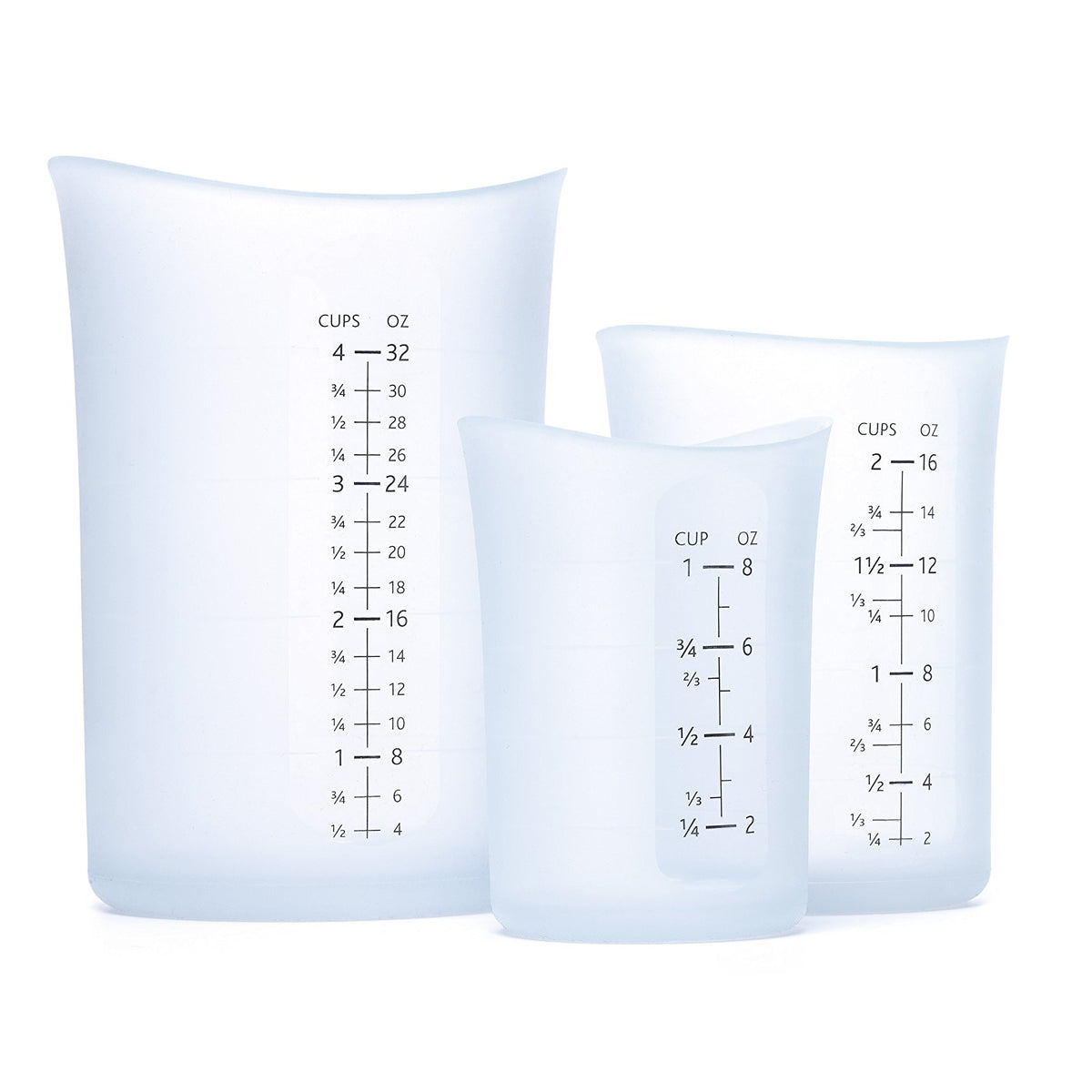 Isi Basics Measuring Set Of 3 Silicone Flexible Measuring Cup, Translu ...