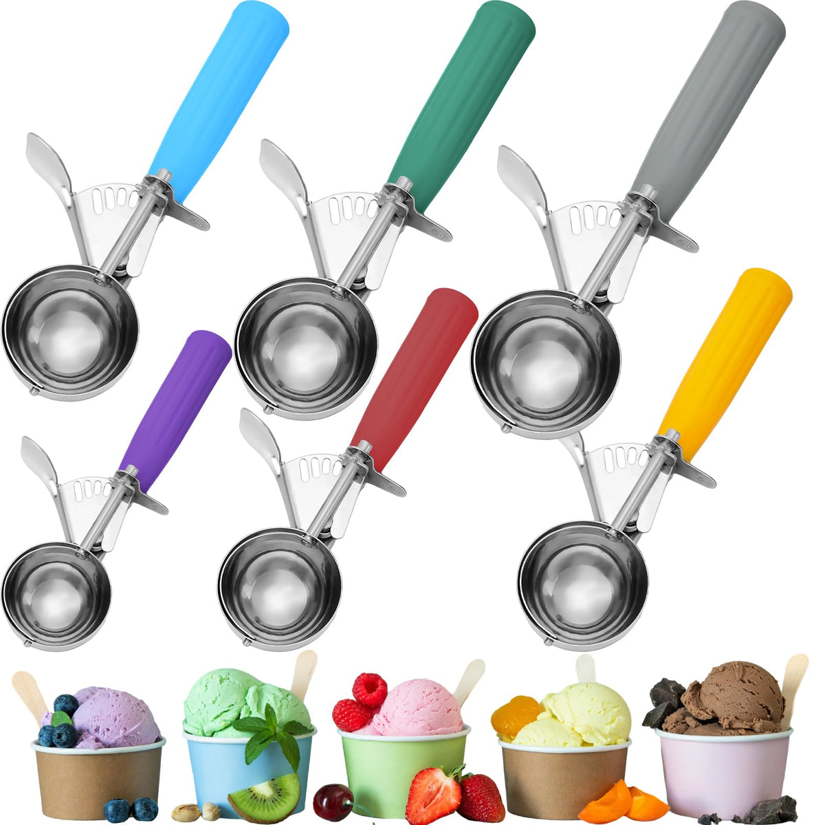 Hsei Ice Cream Scoop Cookie Scoops Portion Scoop Stainless Steel Ice C ...