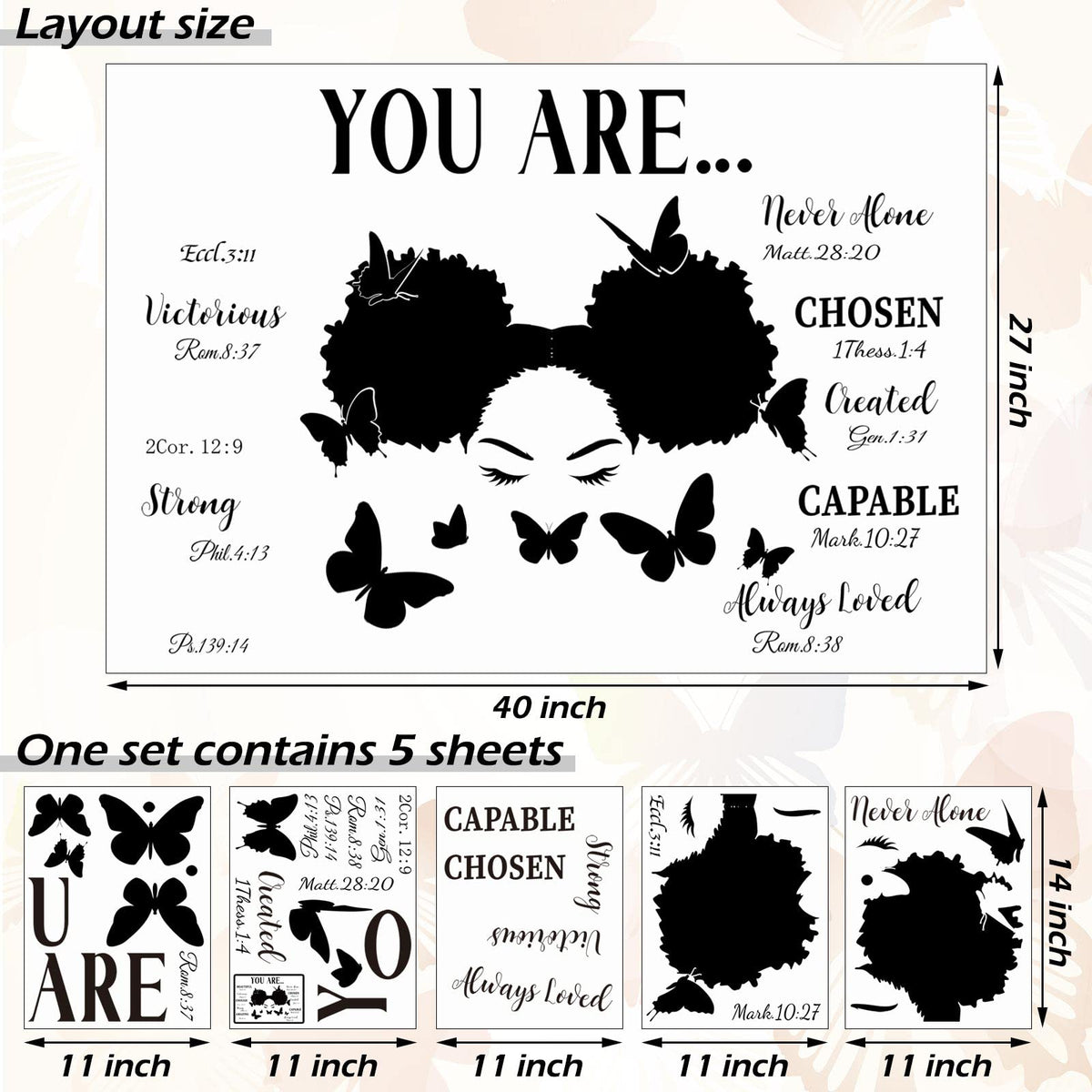 Chinco Black Girl Wall Stickers For Teen Inspirational Quote Wall Deca ...