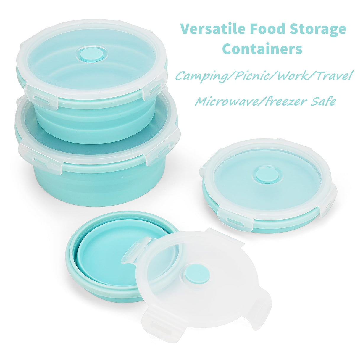 Cartints Silicone Collapsible Food Storage Containers-Prep/Storage Bow ...