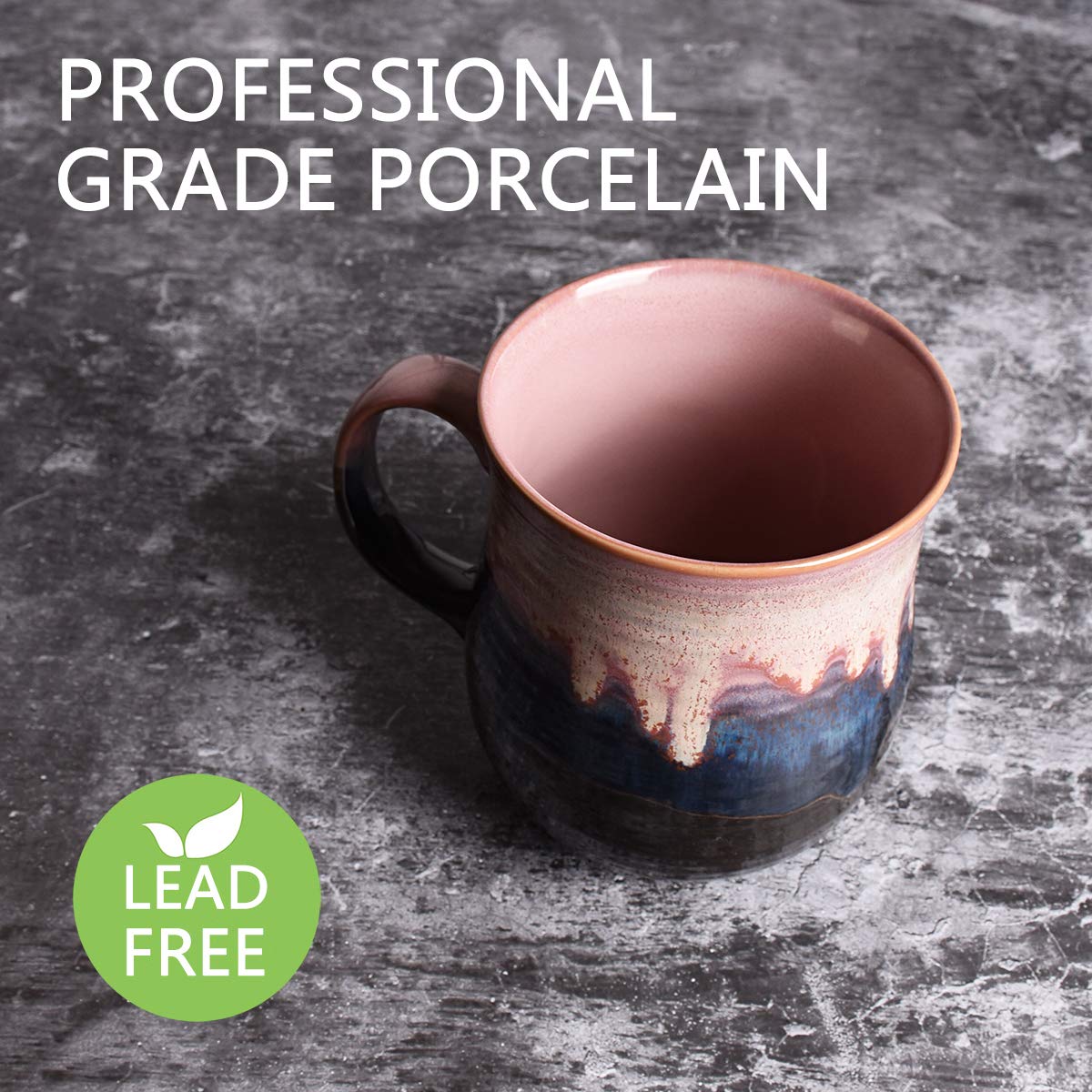 Bosmarlin Large Ceramic Coffee Mug, Big Tea Cup for Office and Home, 2 ...