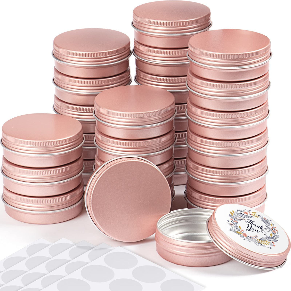 Patelai 2 Oz 120 Pcs Metal Round Tins Aluminum Tin Cans Salve Tins ...