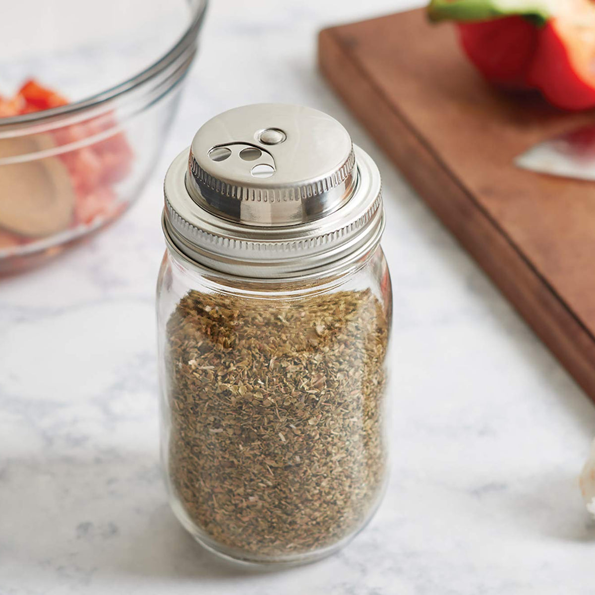 Jarware Stainless Steel Spice Shaker Lid for Regular Mouth Mason Jars ...