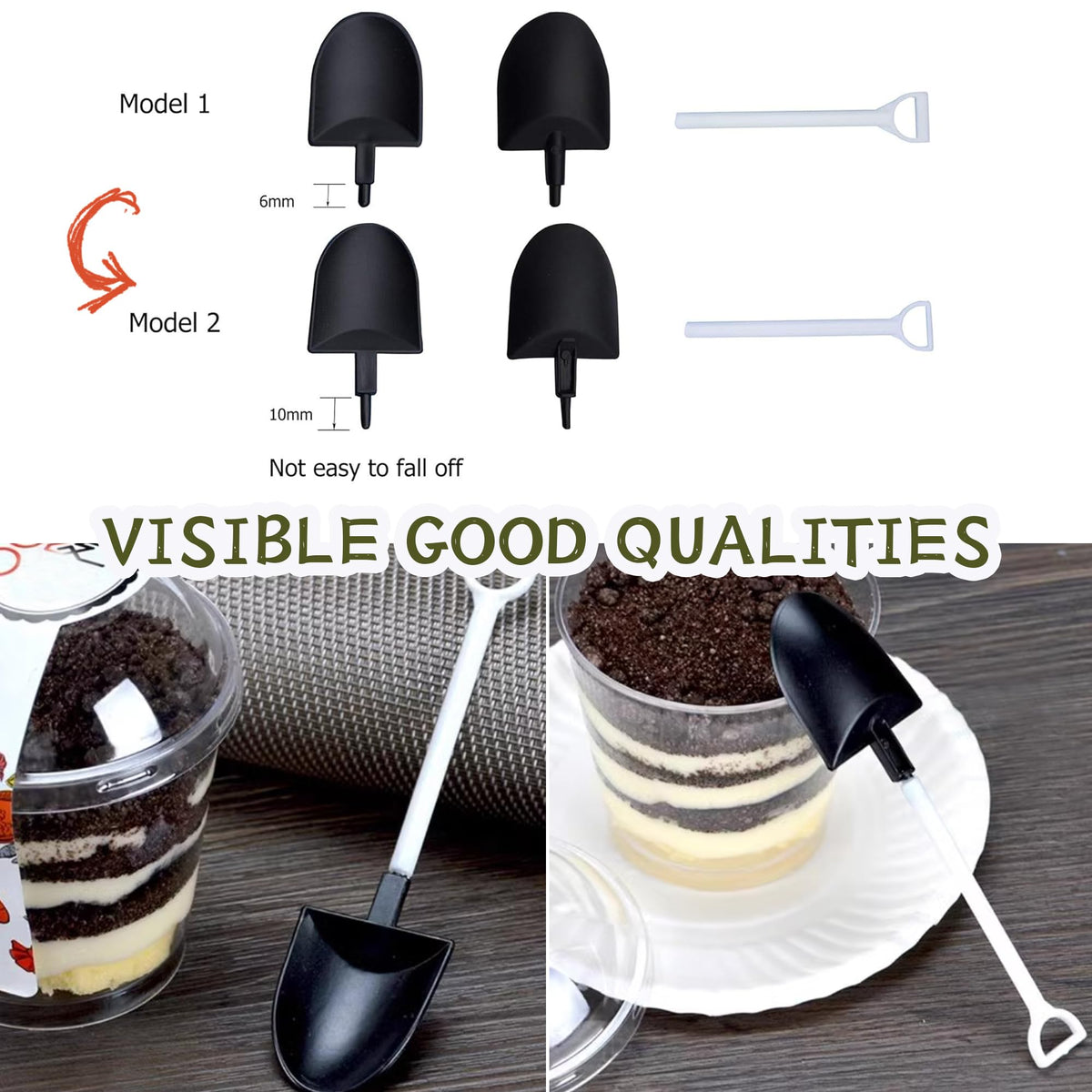 Oaaxbbecco Novelty Mini Shovel Shape Spoons Cute Disposable Plastic De ...