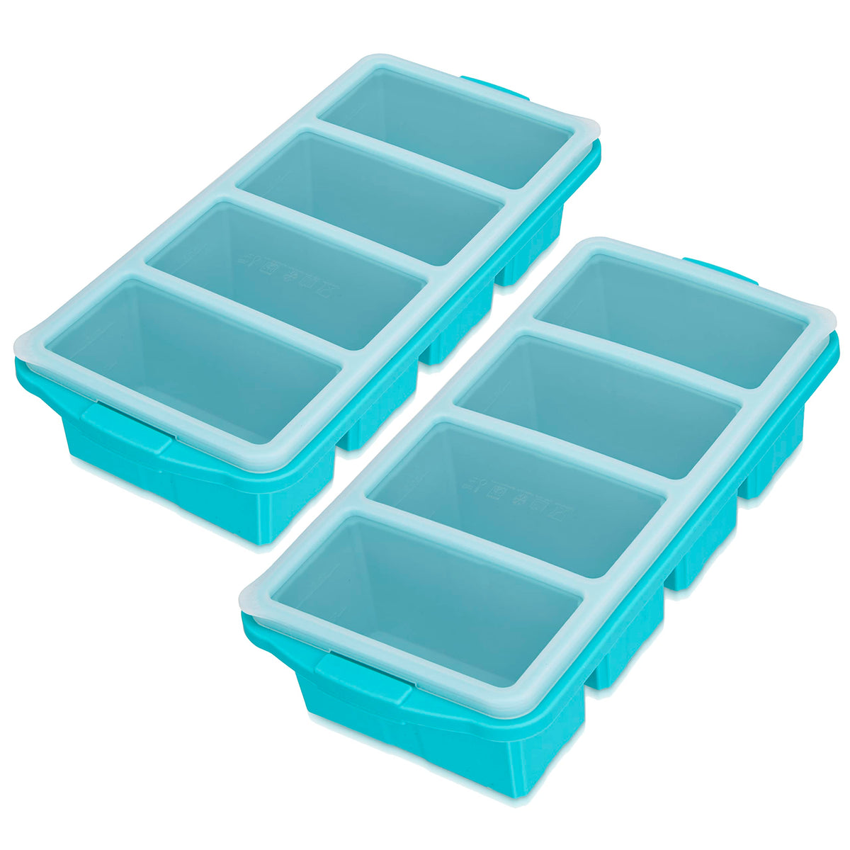 Silicone Freezing Tray With Lid, Large Ice Cube Tray Non-Stick Soup Fr ...