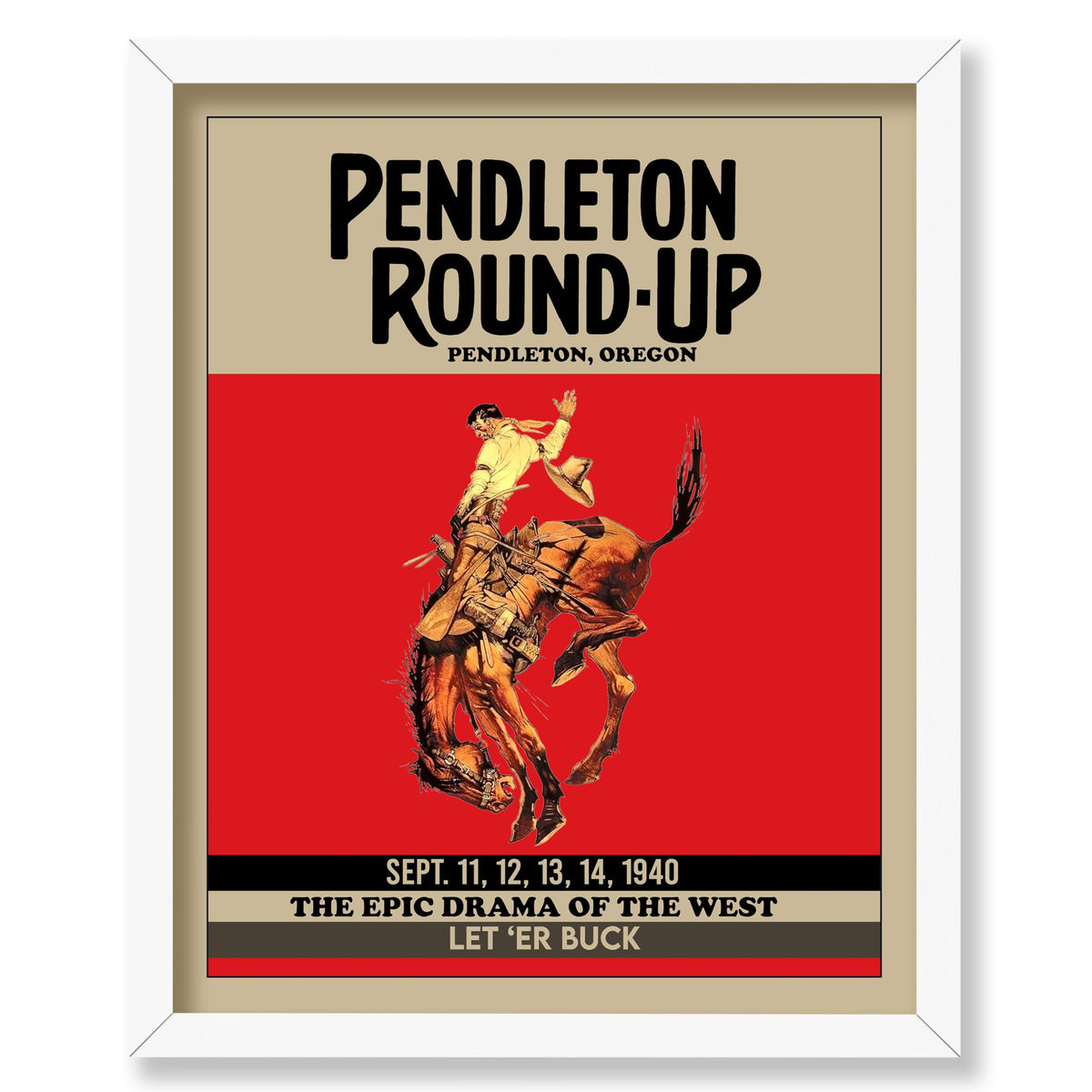 Poster Master Vintage Pendleton Rodeo Poster - Retro Pendleton Round-U ...