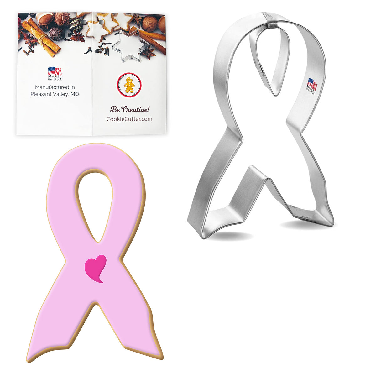 Awareness Ribbon Cookie Cutter 2 Pc Set - Ribbon, Tear Drop Cookie Cut ...