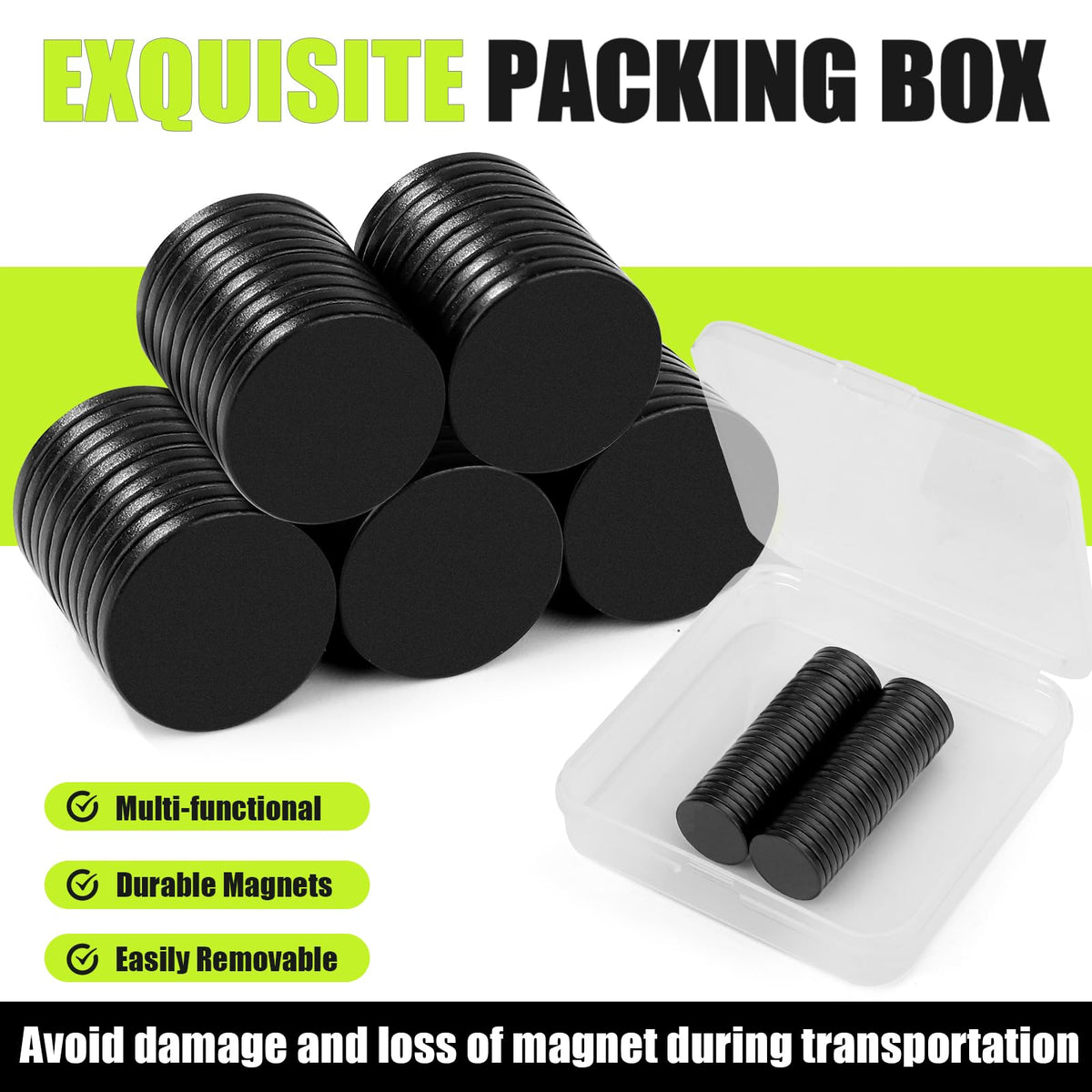 Small Magnets, 50 Pack Refrigerator Magnets 15X2Mm Rare Earth Magnets ...