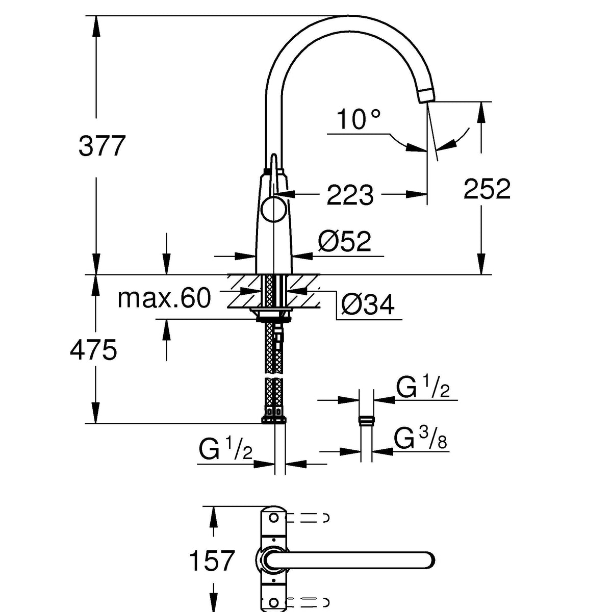 Grohe 30189000 | Ambi Kitchen Tap – Homenkitchenshop