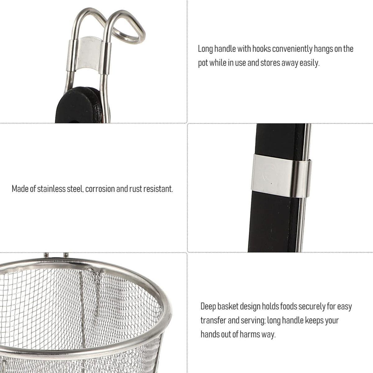 Kichvoe Mesh Spider Strainer, Width 5.5Inch Stainless Steel Pasta Bask ...