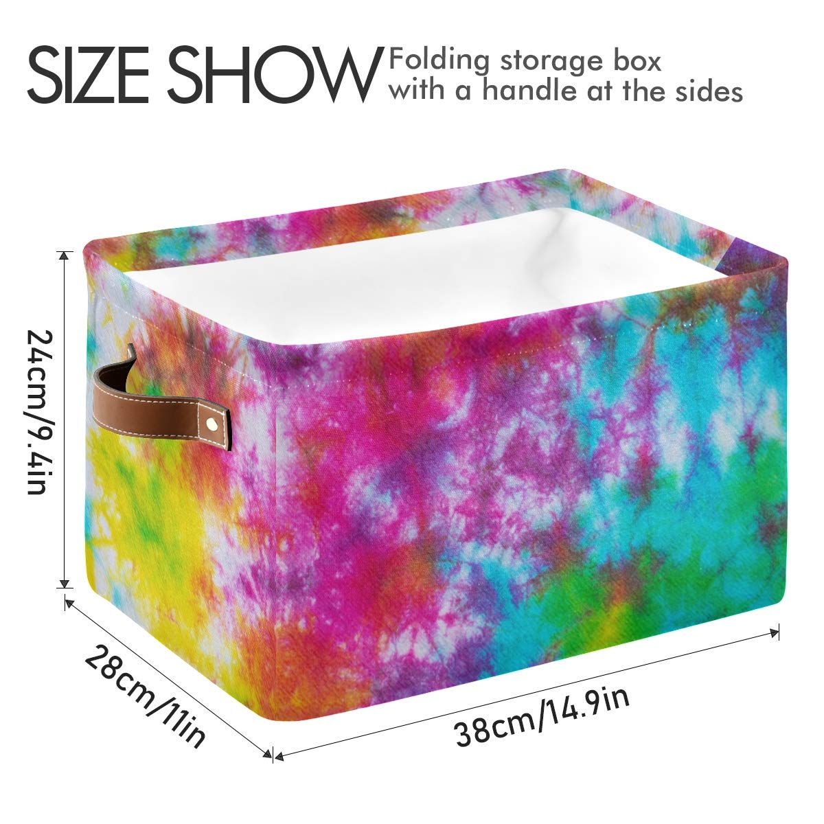 Keepreal Colorful Tie Dye Pattern Storage Basket Bin, Large Cube Stora ...
