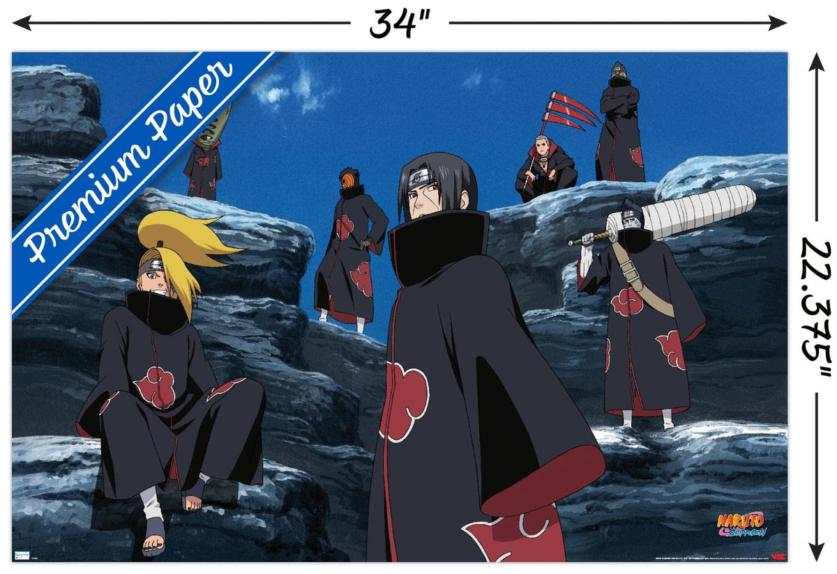 Trends International Naruto Shippuden - Akatsuki Wall Poster, 22.37 ...