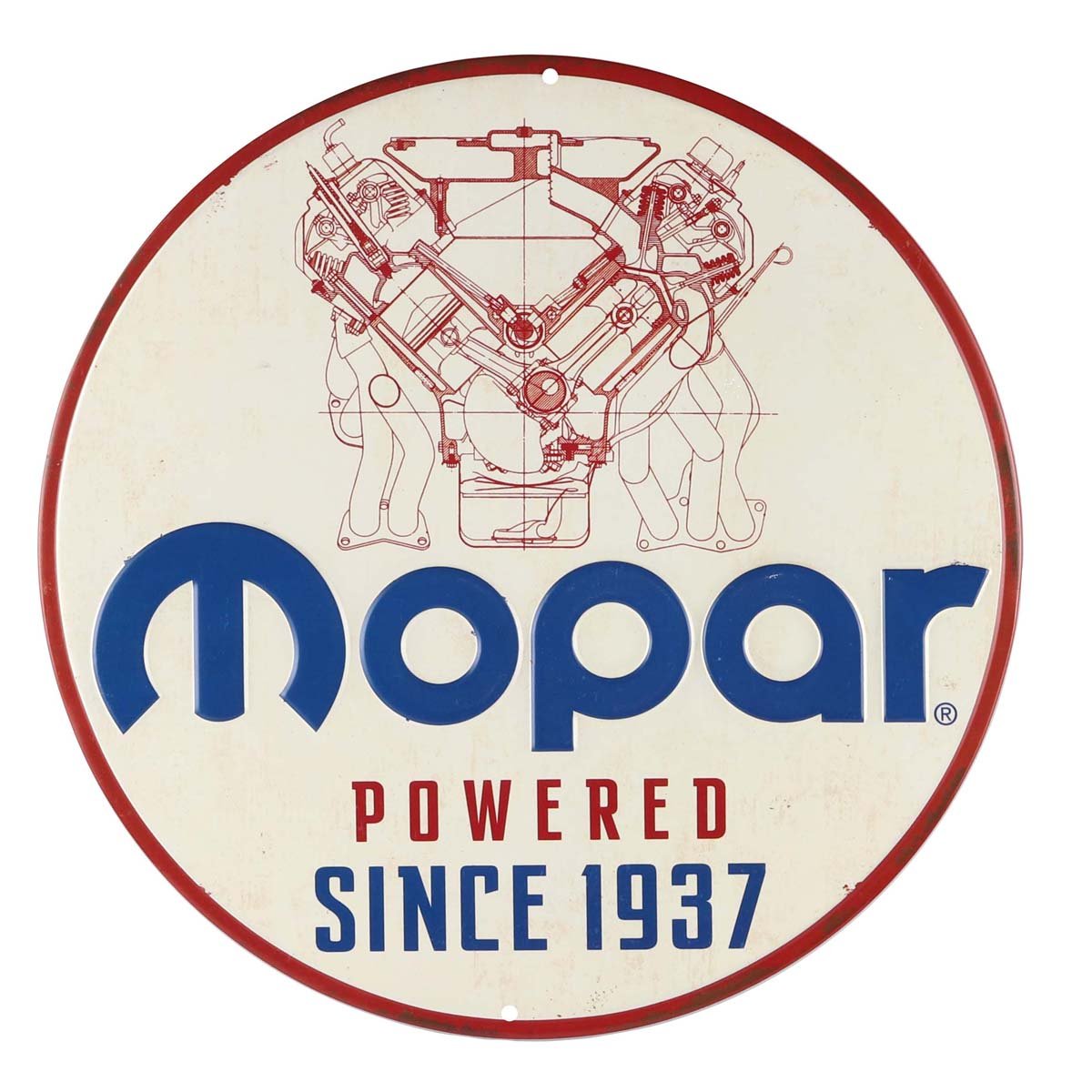 Mopar Powered Since 1937 Round Embossed Metal Sign - Vintage Mopar Sig ...