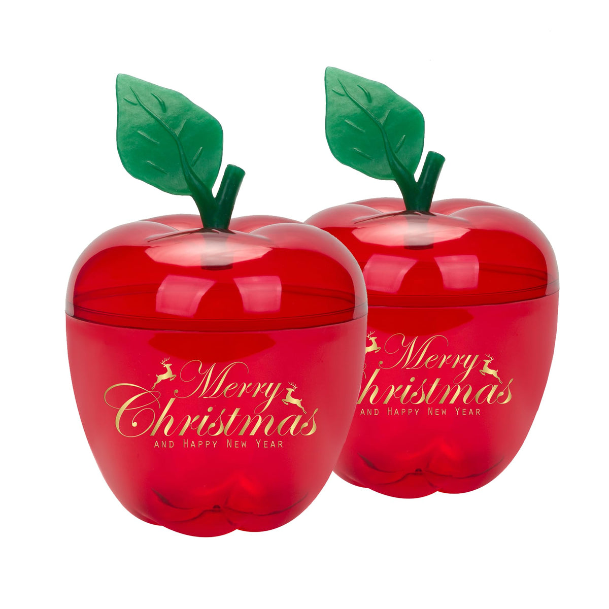 HANZE Large Red Apple-Shaped Containers - Plastic Candy Toy Filling Ja ...