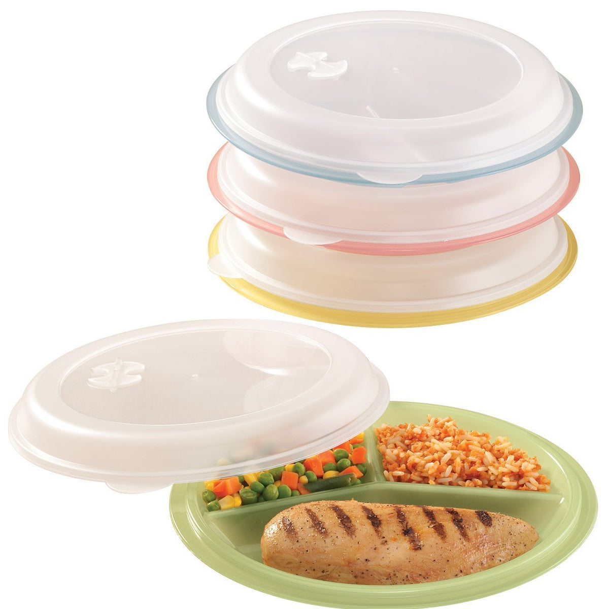 Miles Kimball Divided Plates And Food Storage Containers - Set Of 4 ...