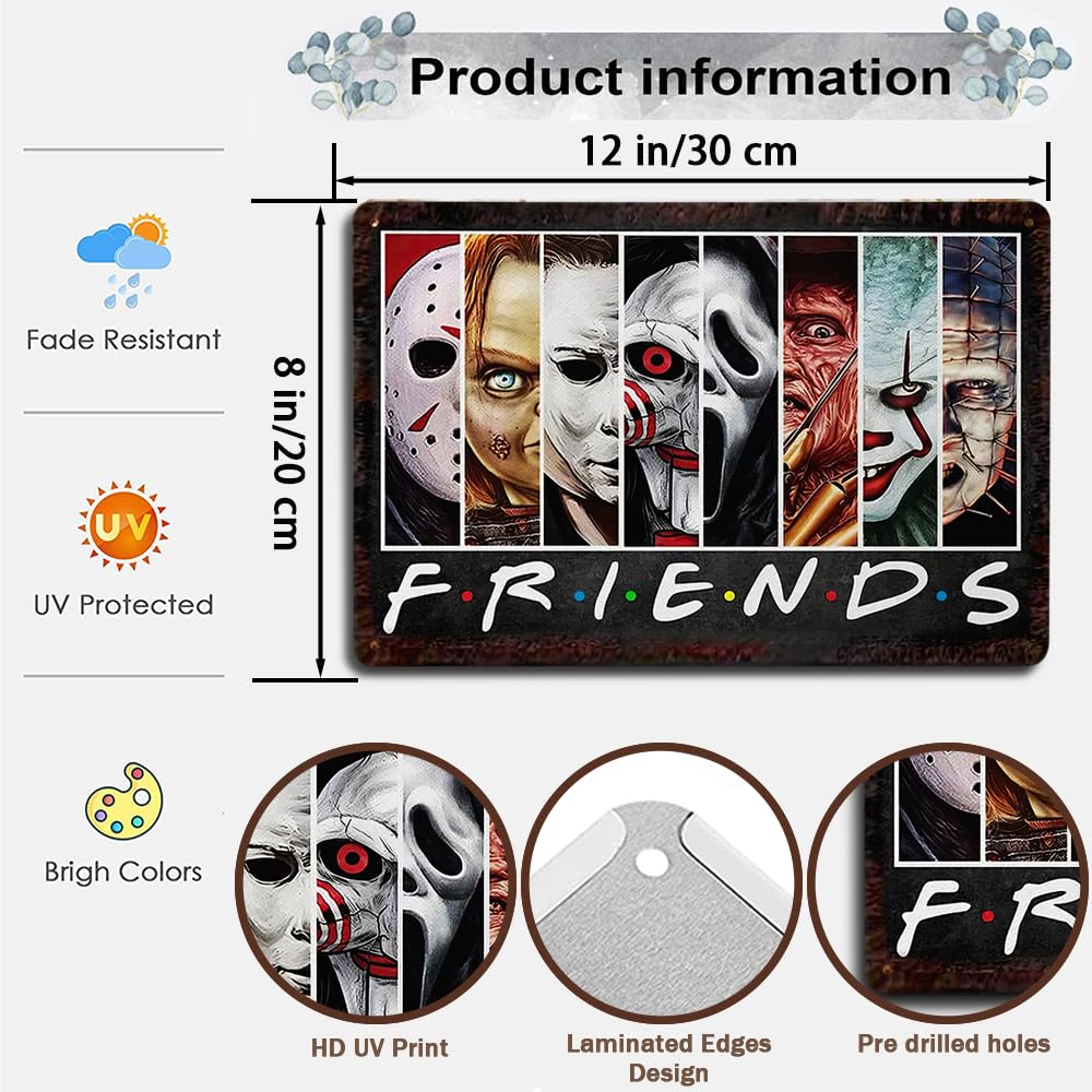 12X8 Inches ''Friends'' Horror Edition Vintage Metal Tin Sign | Hallow ...