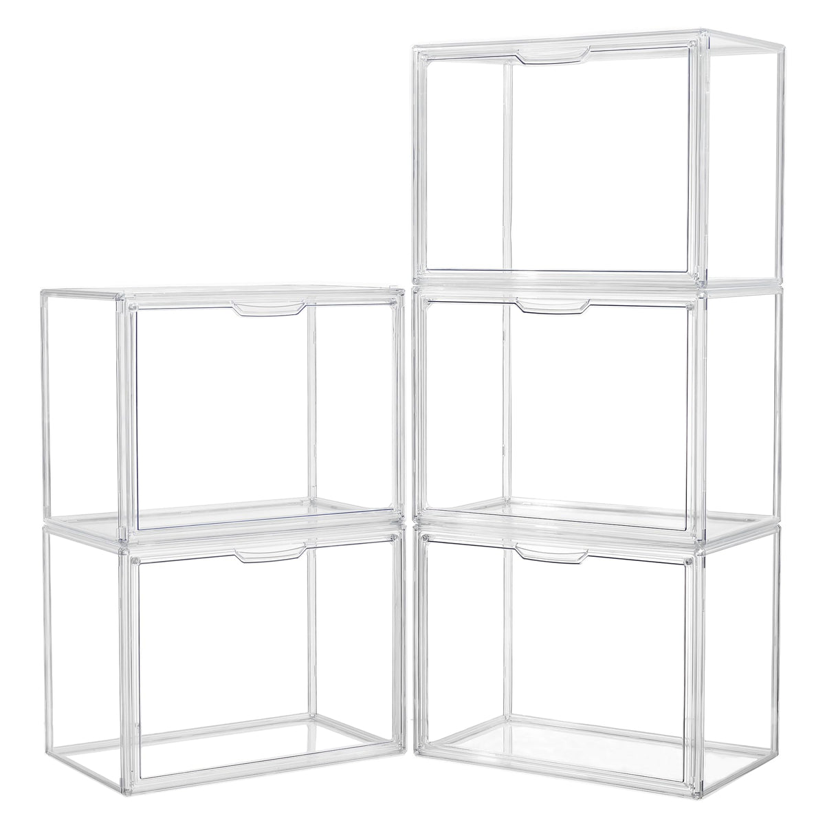 Lxlxxl Acrylic Box Display Case, Clear Plastic Stackable Storage Bins ...