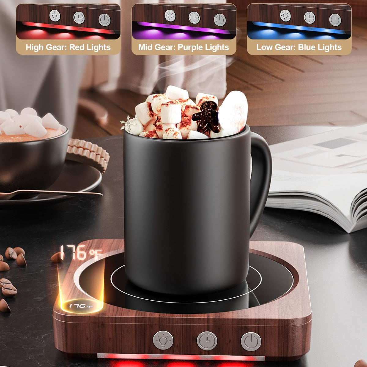 House Gem Coffee Mug Warmer - 36W with Temperature Display, 2-12Hrs Au ...