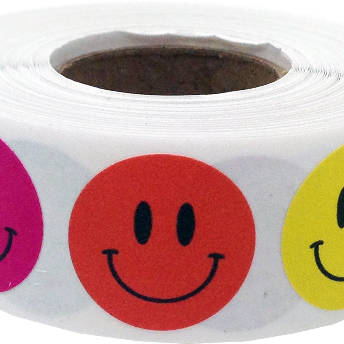 Multi Colored Happy Face Labels 0.75 Inch 500 Total Adhesive Stickers ...