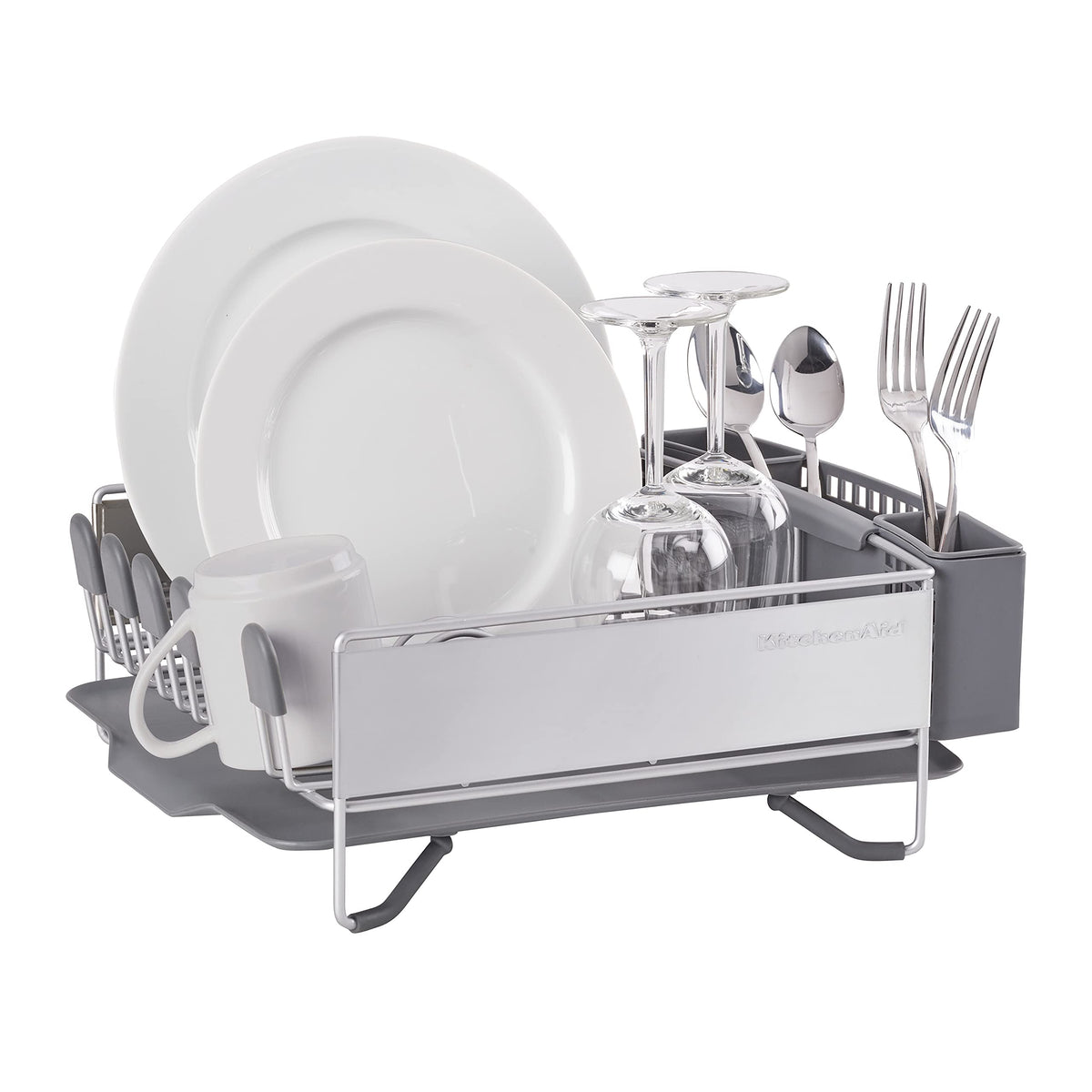 KitchenAid Compact Space Saving, Dish Rack with Removable Flatware Cad ...