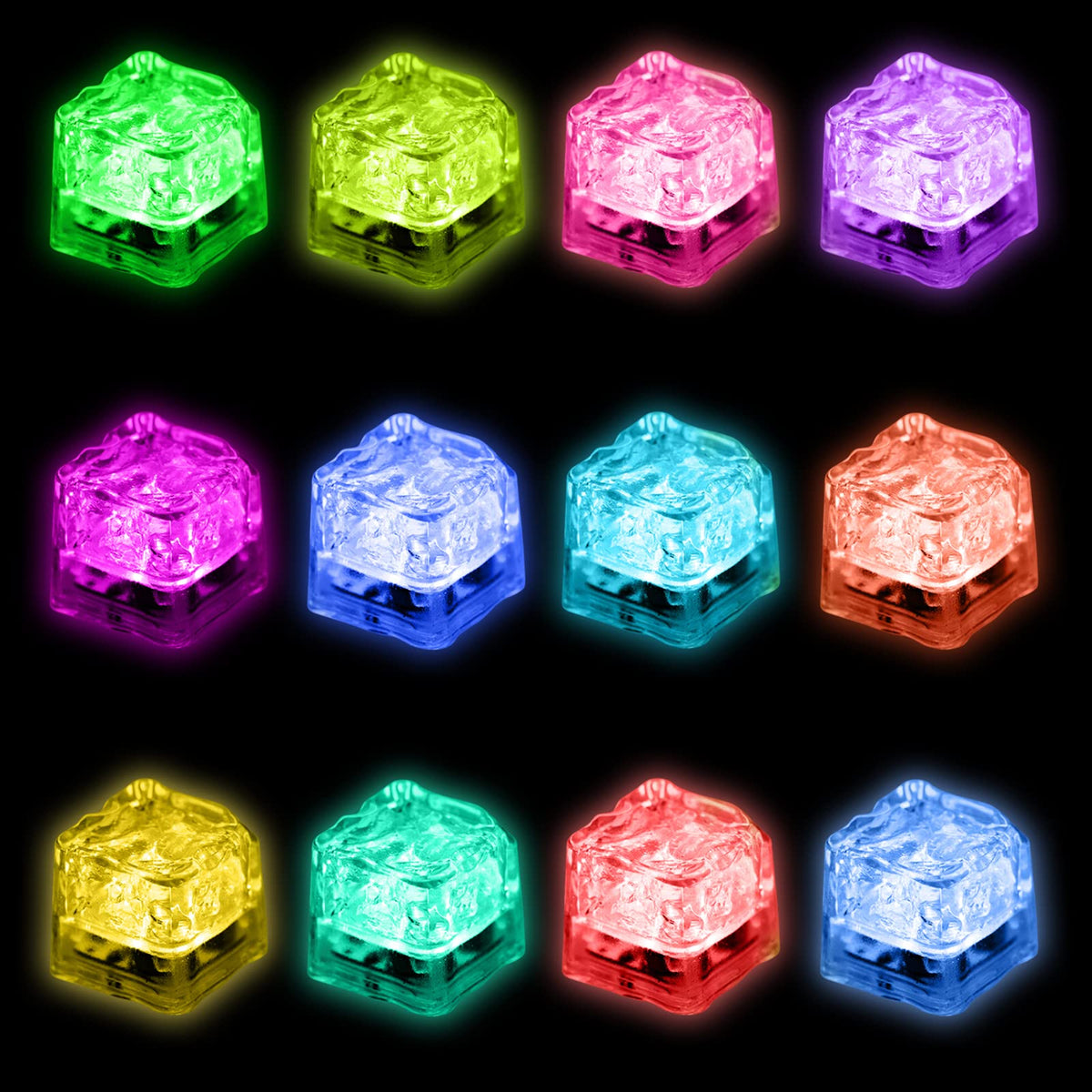 Light Up Ice Cubes,72 Pack Color Changing Led Ice Cubes For Drinks Glo ...