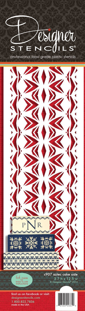 Aztec Border Cake Stencil By Designer Stencils – Homenkitchenshop