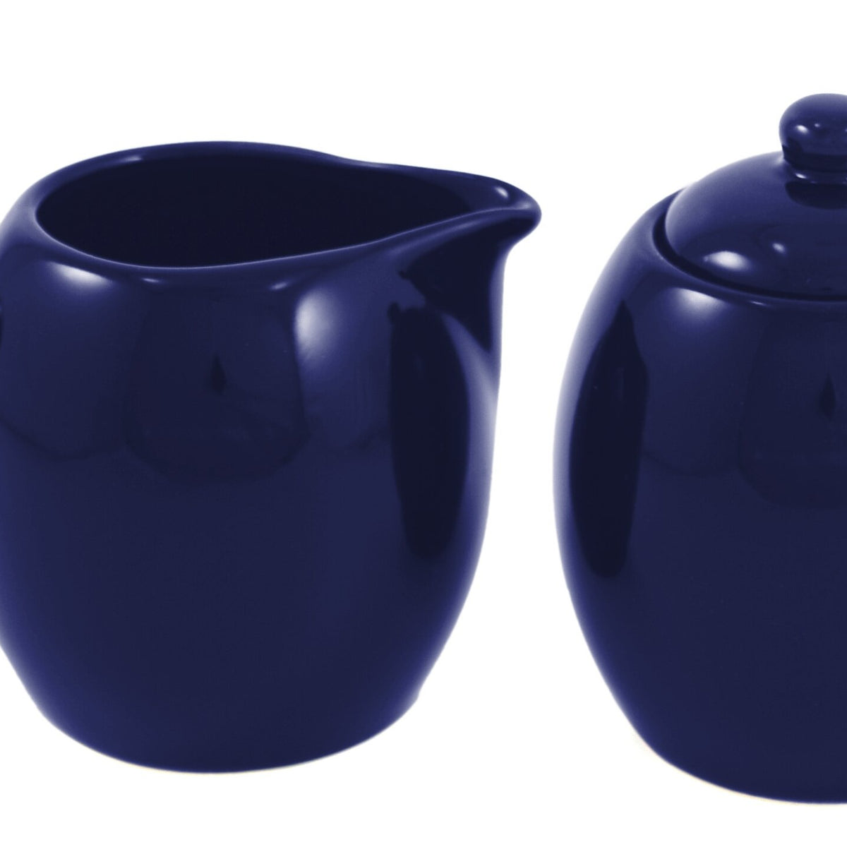 Royal Blue Ceramic Creamer And Sugar Service Set With Lid ...